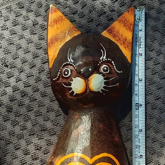Accents | Hand Carved Solid Wood Cat Statue | Poshmark